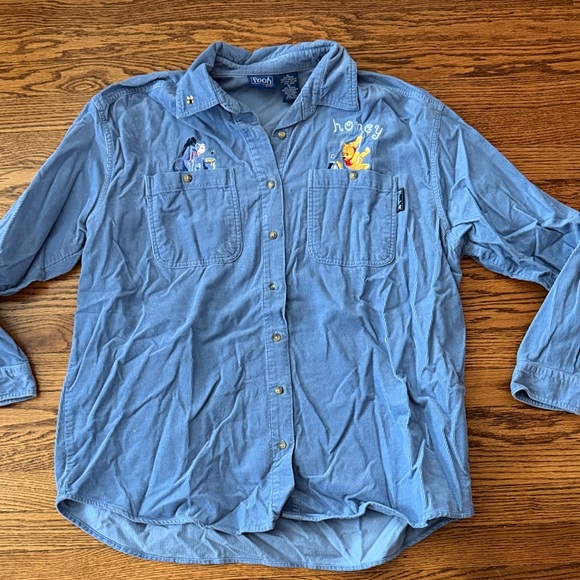 Disney | Tops | Disney Blue Buttondown Shirt With Winnie The Pooh ...